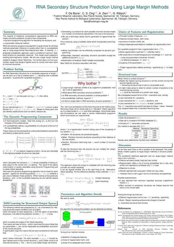 (PDF) RNA Secondary Structure Prediction Using Large Margin Methods