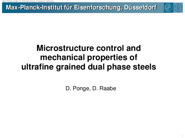 (PDF) Microstructure control and mechanical properties of ultrafine grained dual phase steels