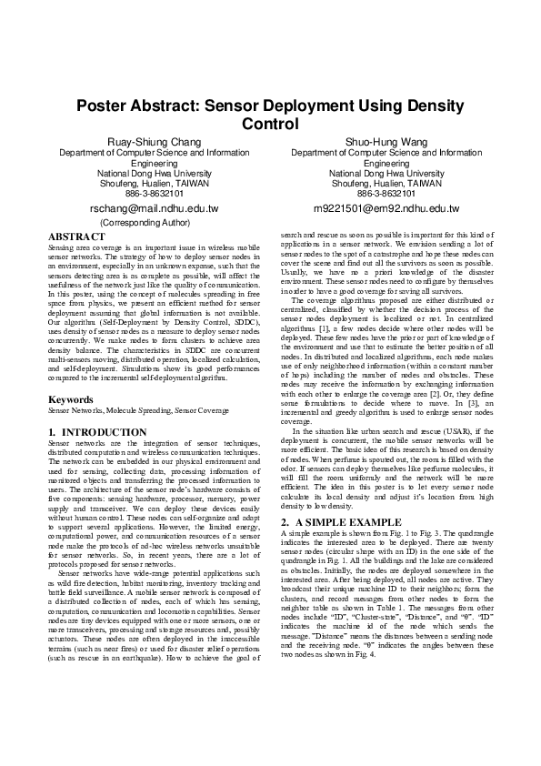 (PDF) Sensor Deployment Using Density Control