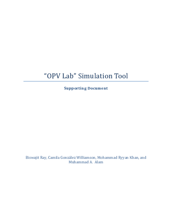 (PDF) “OPV Lab” Simulation Tool