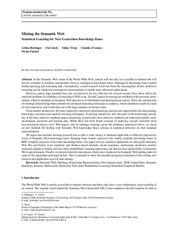 (PDF) Mining the Semantic Web