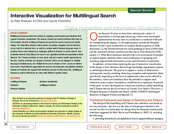 (PDF) Interactive visualization for multilingual search