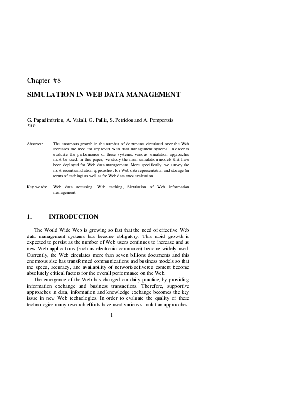 (PDF) Simulation in Web data management