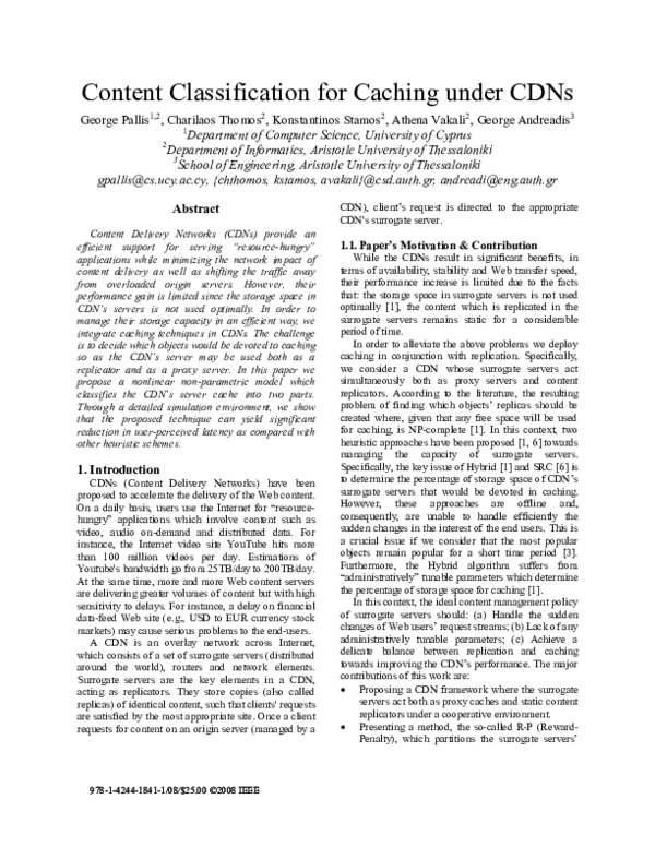 Pdf Content Classification For Caching Under Cdns 