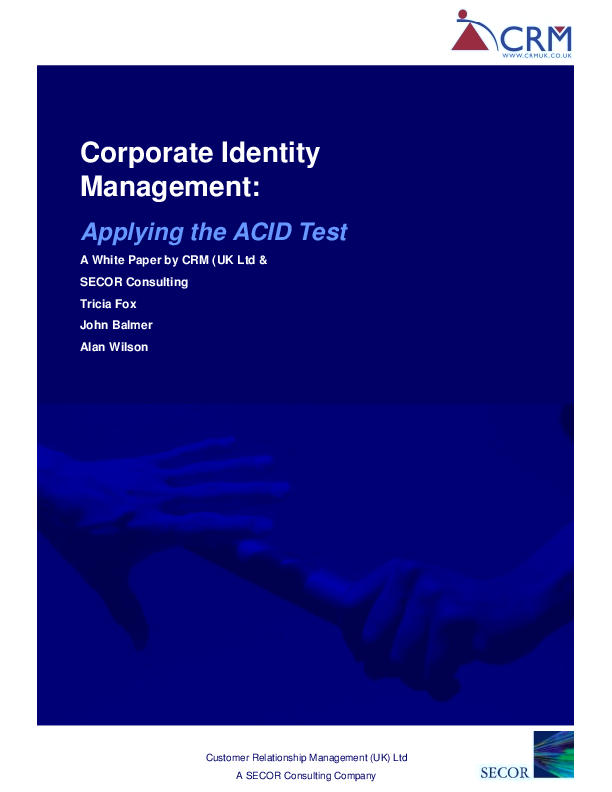 (PDF) Corporate Identity Management: Applying the ACID Test