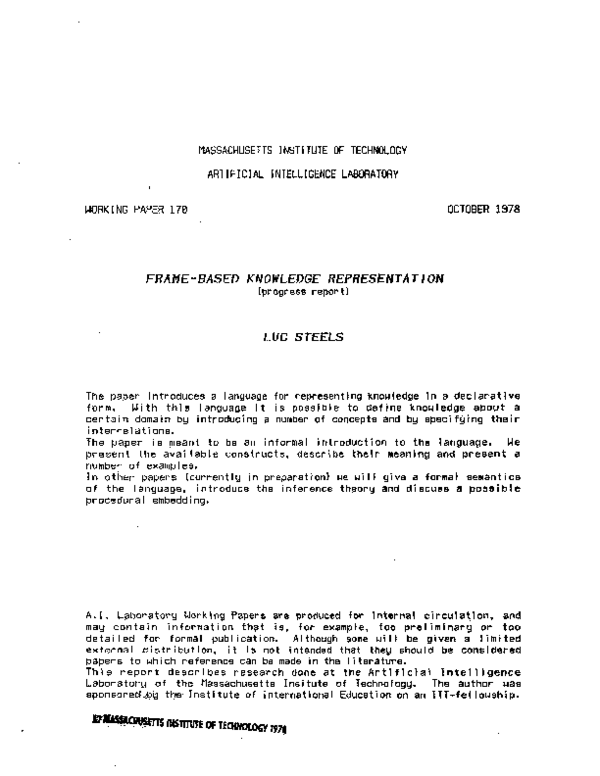 (PDF) Frame-based knowledge representation