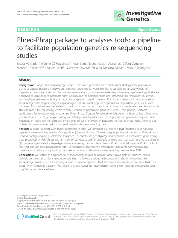 (PDF) Phred-Phrap package to analyses tools: a pipeline to facilitate ...