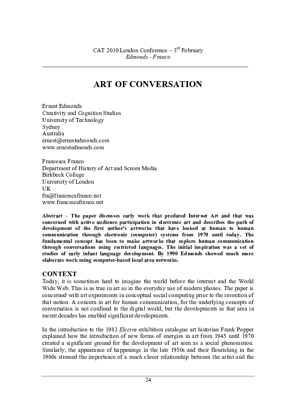 (PDF) Art of conversation
