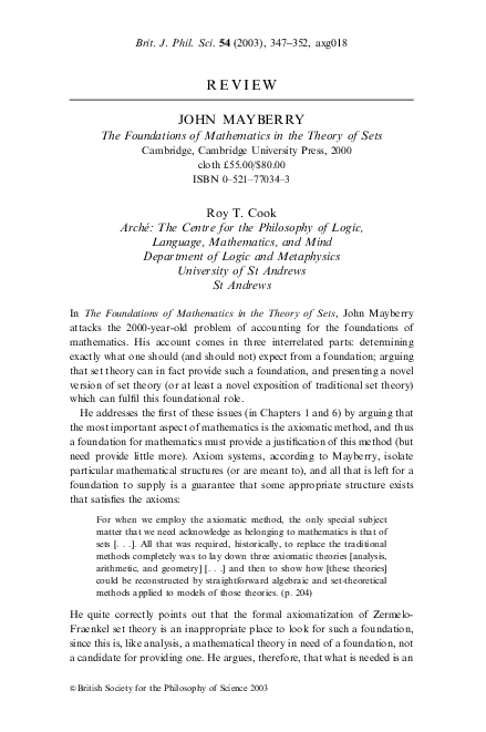 (PDF) The Foundations of Mathematics in the Theory of Sets