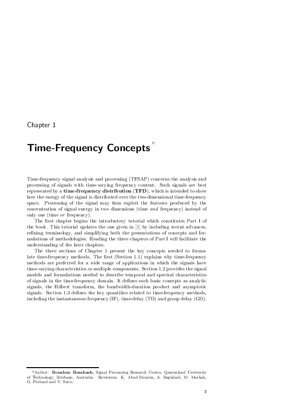 (PDF) Time-frequency concepts