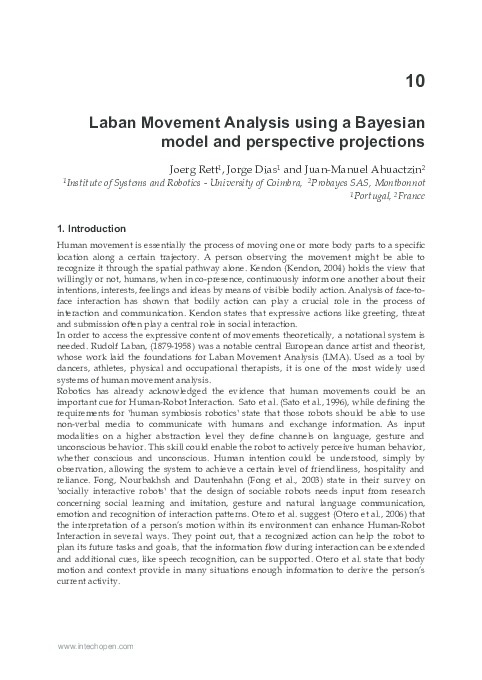 (PDF) Laban Movement Analysis using a Bayesian model and perspective projections