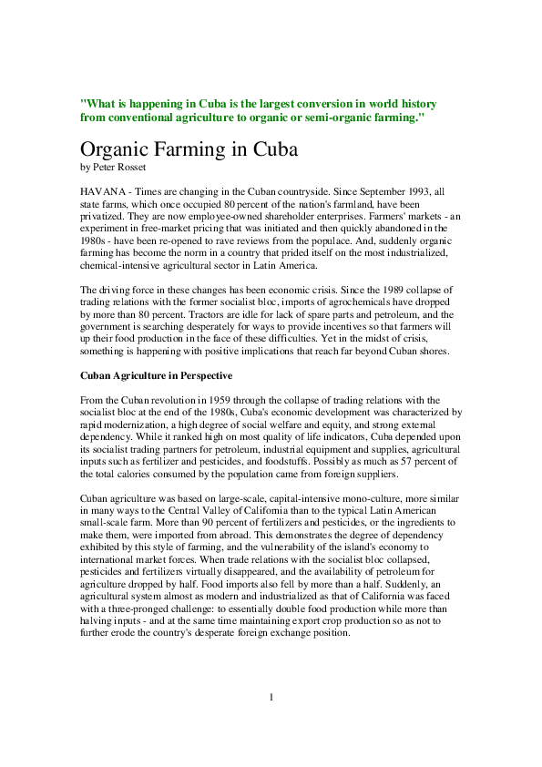 (PDF) Organic farming in Cuba