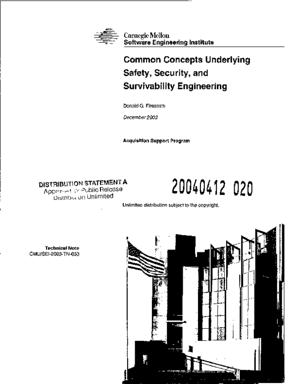 (PDF) Common Concepts Underlying Safety Security and Survivability ...