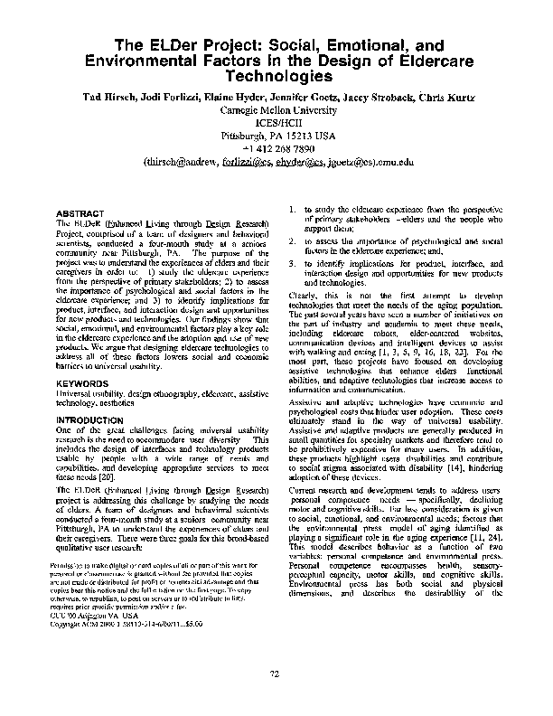 (PDF) The ELDer project: social, emotional, and environmental factors ...
