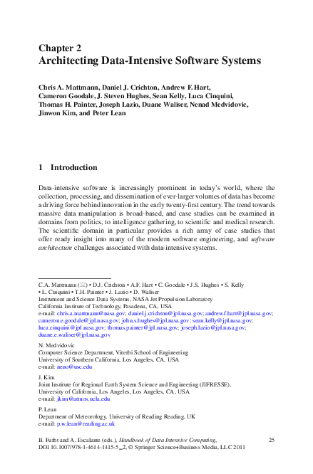 (PDF) Architecting Data-Intensive Software Systems