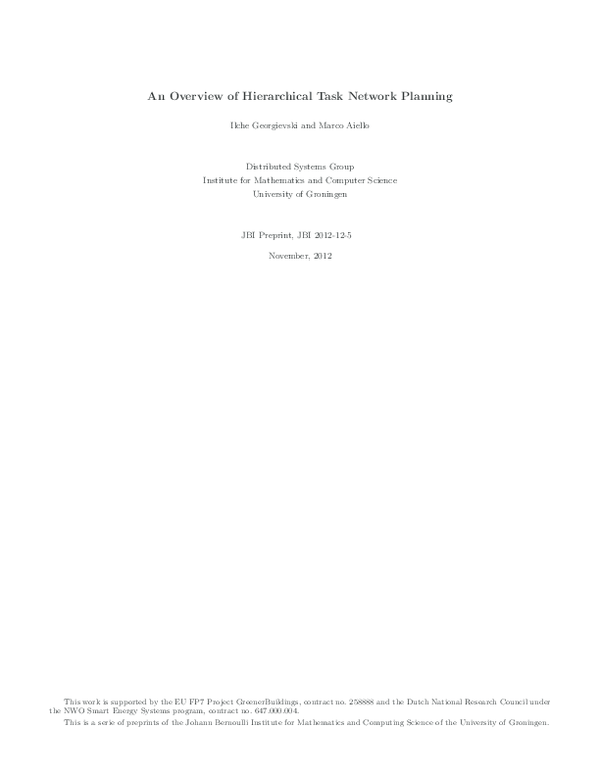 (PDF) An Overview of Hierarchical Task Network Planning
