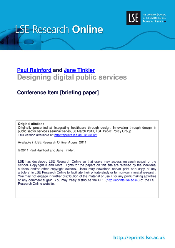 (PDF) Designing Digital Public Services