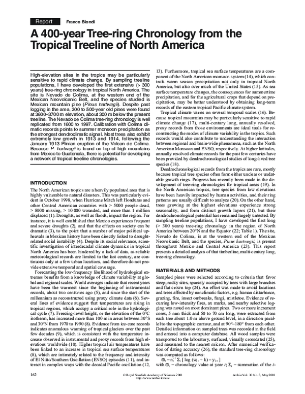 (PDF) A 400-year Tree-ring Chronology from the Tropical Treeline of ...