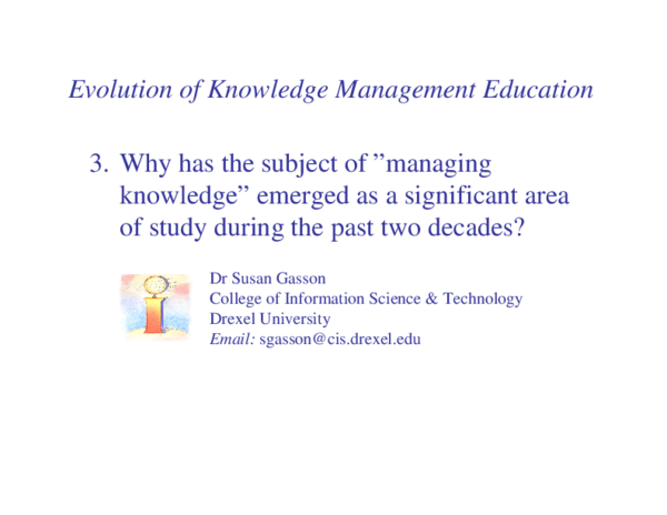 (PDF) Evolution of Knowledge Management Education