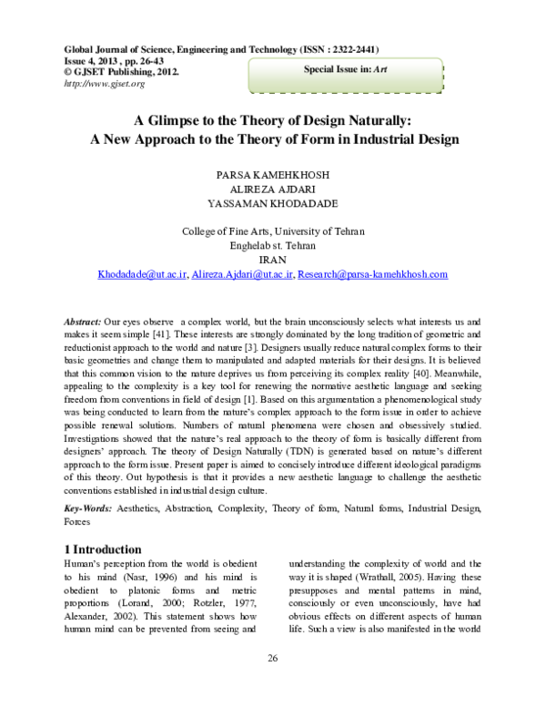 (PDF) A Glimpse to the Theory of Design Naturally: A New Approach to ...