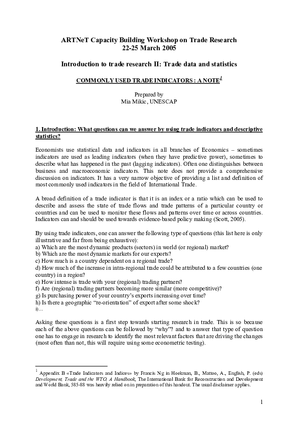 (PDF) Introduction to trade research II: Trade data and statistics ...