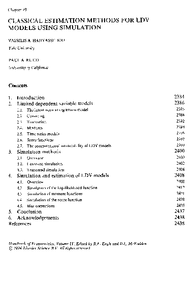 Pdf Classical Estimation Methods For Ldv Models Using Simulation