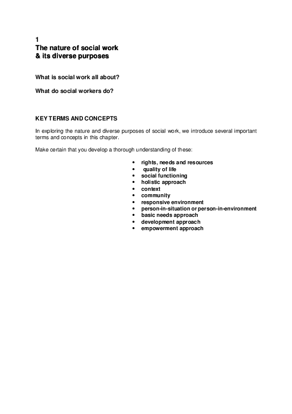 (PDF) Social Work: A Beginner's Text - Chapter 1 'Nature and Purpose of ...