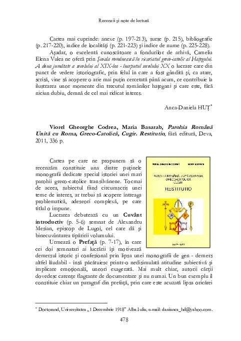 (PDF) Viorel Gheorghe Codrea, Maria Basarab, Parohia Română Unită cu ...