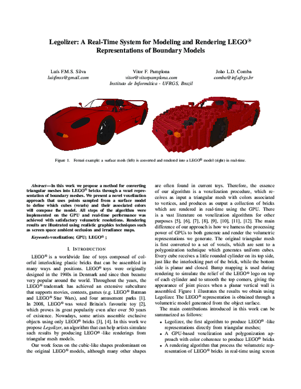 (PDF) Legolizer: A Real-Time System for Modeling and Rendering LEGO ...