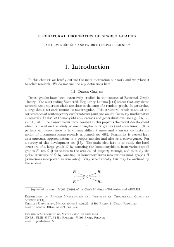 (PDF) Structural properties of sparse graphs