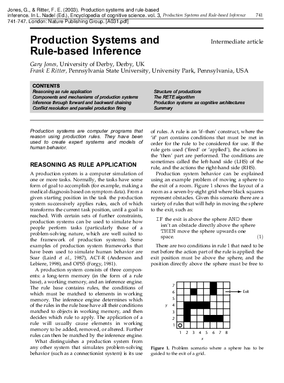 (PDF) Production Systems and Rule‐Based Inference