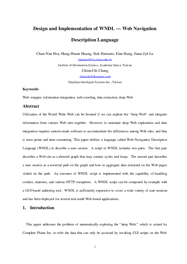 (PDF) Design and Implementation of WNDL---Web Navigation Description ...