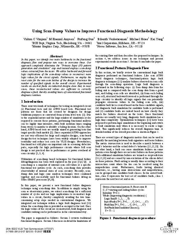 (PDF) Using scan-dump values to improve functional-diagnosis methodology