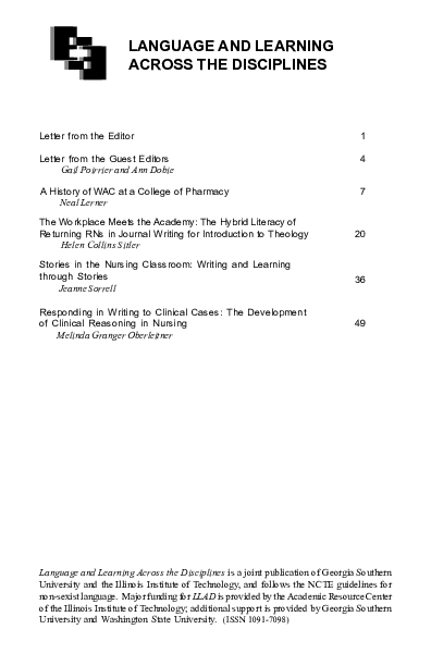 (PDF) LANGUAGE AND LEARNING ACROSS THE DISCIPLINES