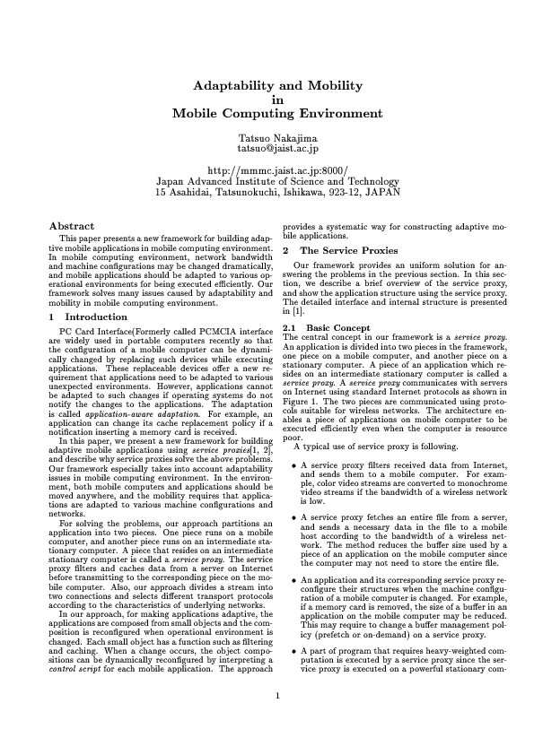 incorporating adaptation in mobile computing