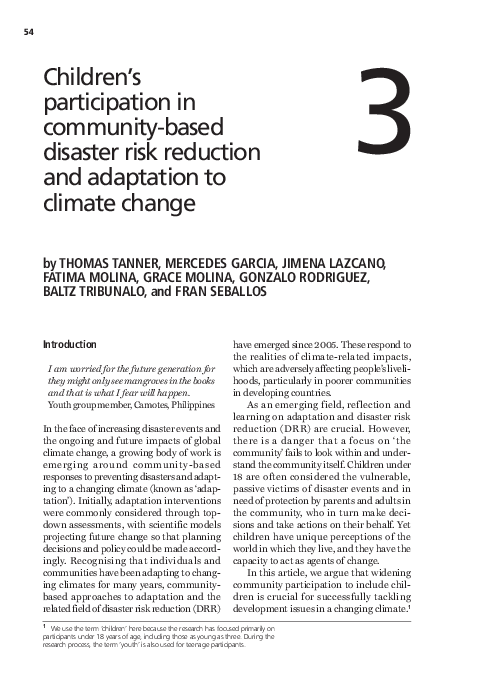 (PDF) Children's Participation In Community-Based Disaster Risk ...
