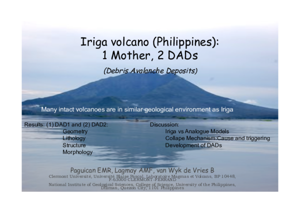 (PDF) Iriga volcano: 1 mother, 2 DADs (debris avalanche deposits)
