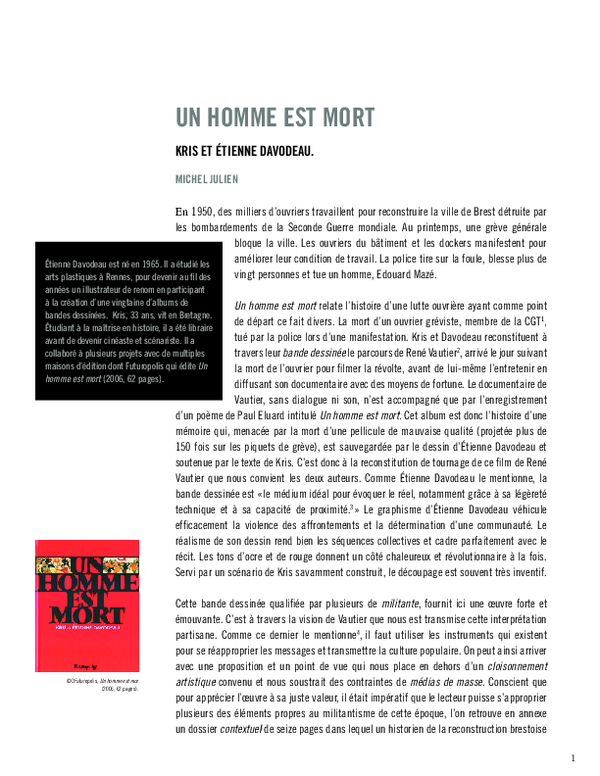 (PDF) UN HOMME EST MORT
