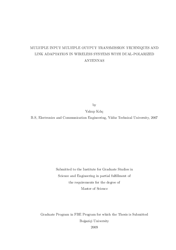 Pdf Multiple Input Multiple Output Transmission Techniques And Link