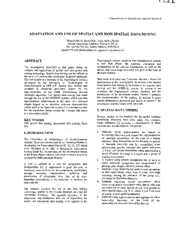 Pdf Adaptation And Use Of Spatial And Non Spatial Data Mining 4637