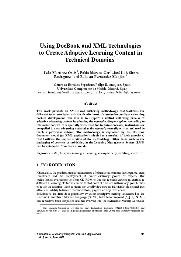 (PDF) Using DocBook and XML Technologies to Create Adaptive Learning ...