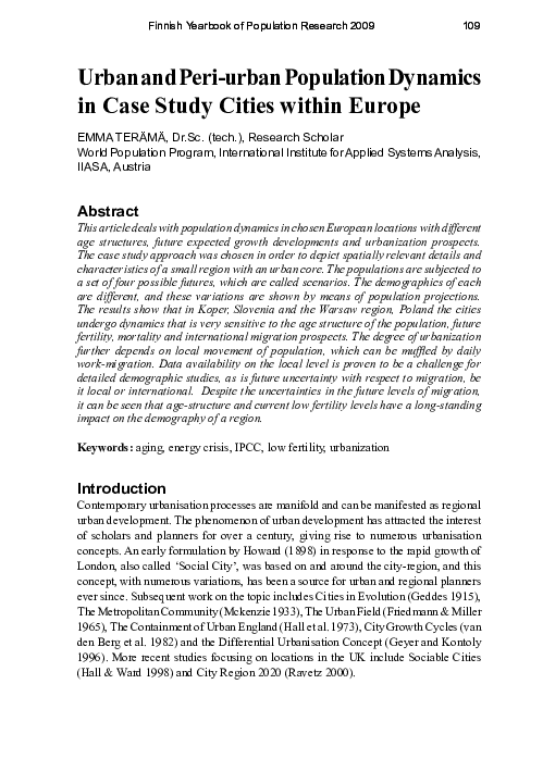 (PDF) Urban and Peri-urban Population Dynamics in Case Study Cities ...