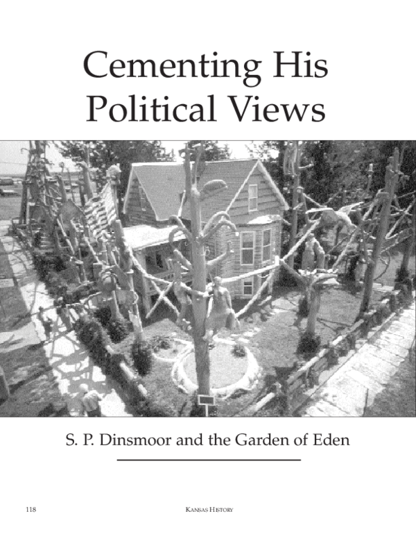 (PDF) ‘Cementing His Political Views: S.P. Dinsmoor and the Garden of Eden’