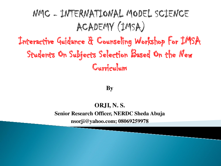 (PPT) Subjects Selection based on the New Curriculum (Power Point ...