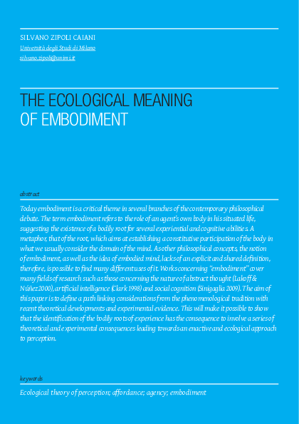 (PDF) The Ecological Meaning of Embodiment
