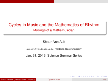 (PDF) Cycles in Music and the Mathematics of Rhythm