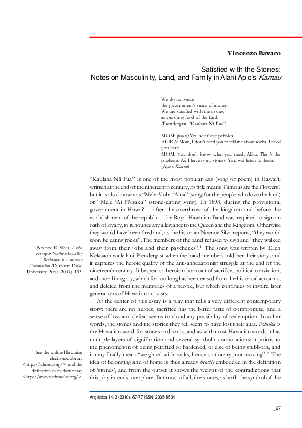 (PDF) Satisfied with the Stones: Notes on Masculinity, Land, and Family ...