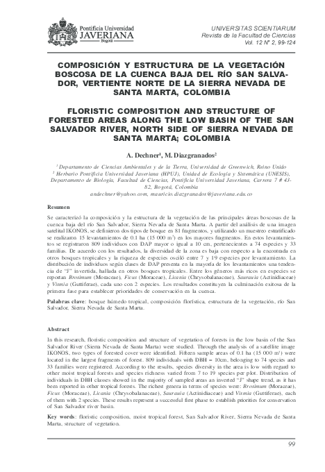 (PDF) COMPOSICIÓN Y ESTRUCTURA DE LA VEGETACIÓN BOSCOSA DE LA CUENCA ...