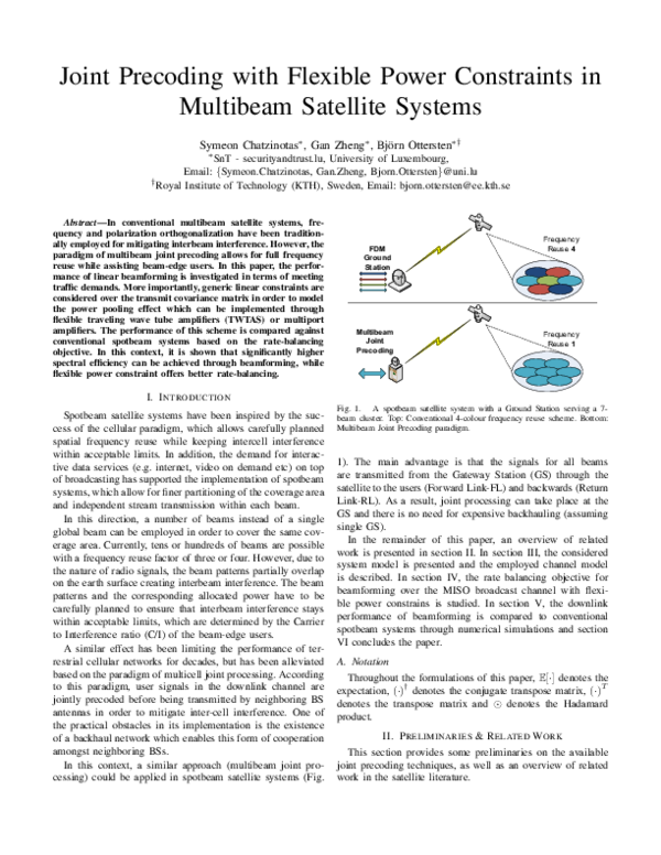Pdf Joint Precoding With Flexible Power Constraints In Multibeam