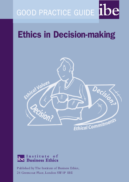 (PDF) Ethics in Decision Making: a Good Practice Guide